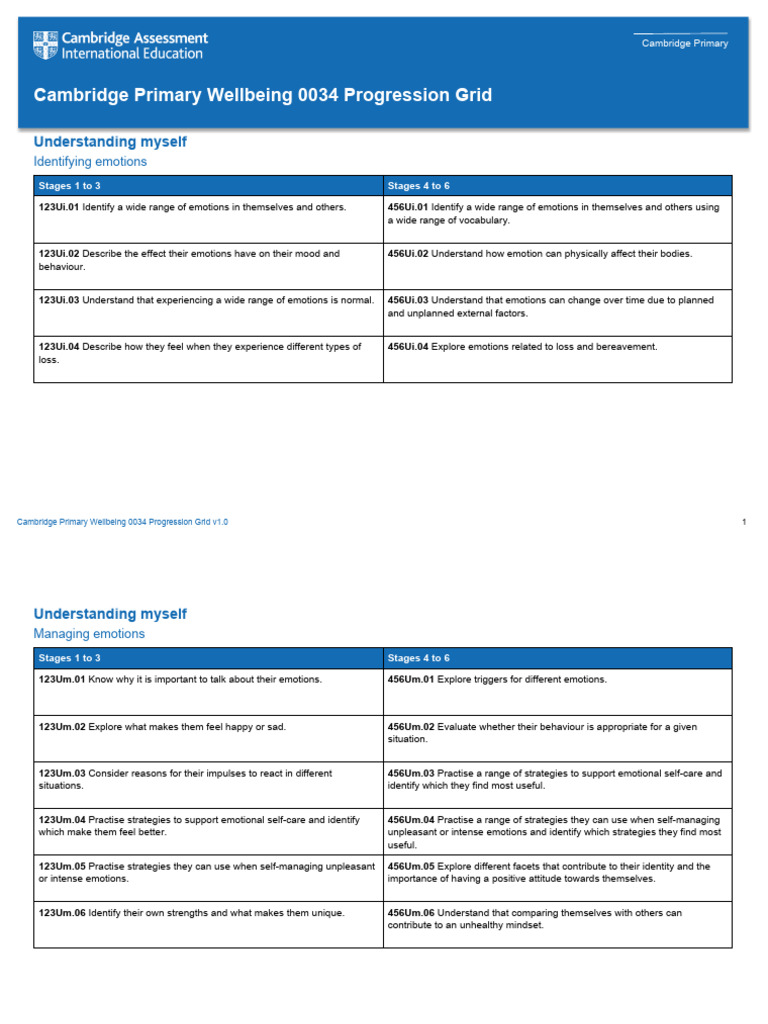 0034 Primary Wellbeing Progression Grid - tcm142-696499 | PDF ...
