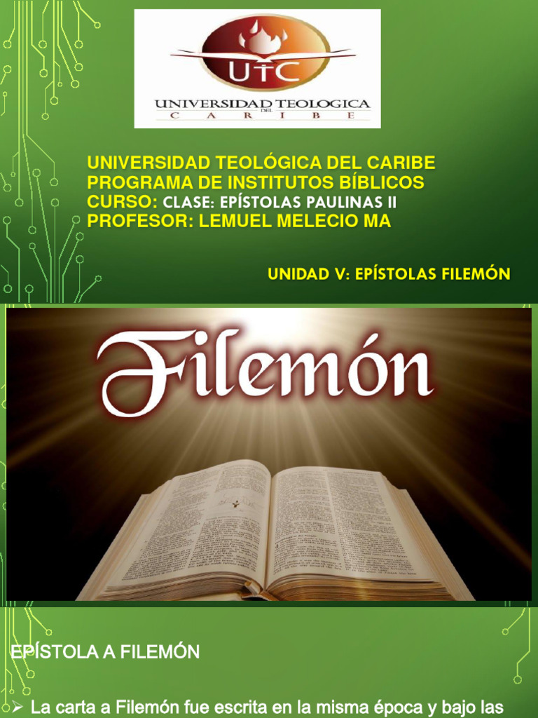 Curso Instituto Biblico Paulinas Ii Unidad V | PDF | Epístola a Filemón ...
