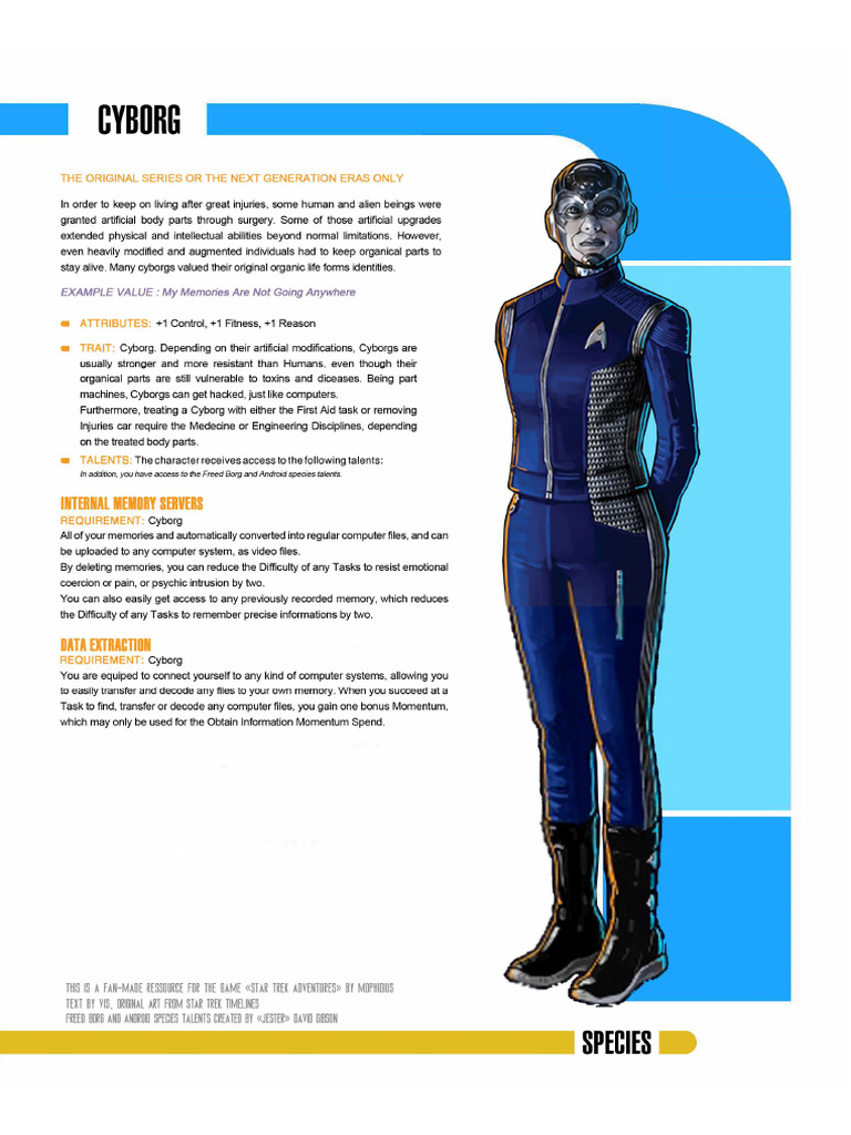 Star Trek Adventures - Specie Cyborg | PDF