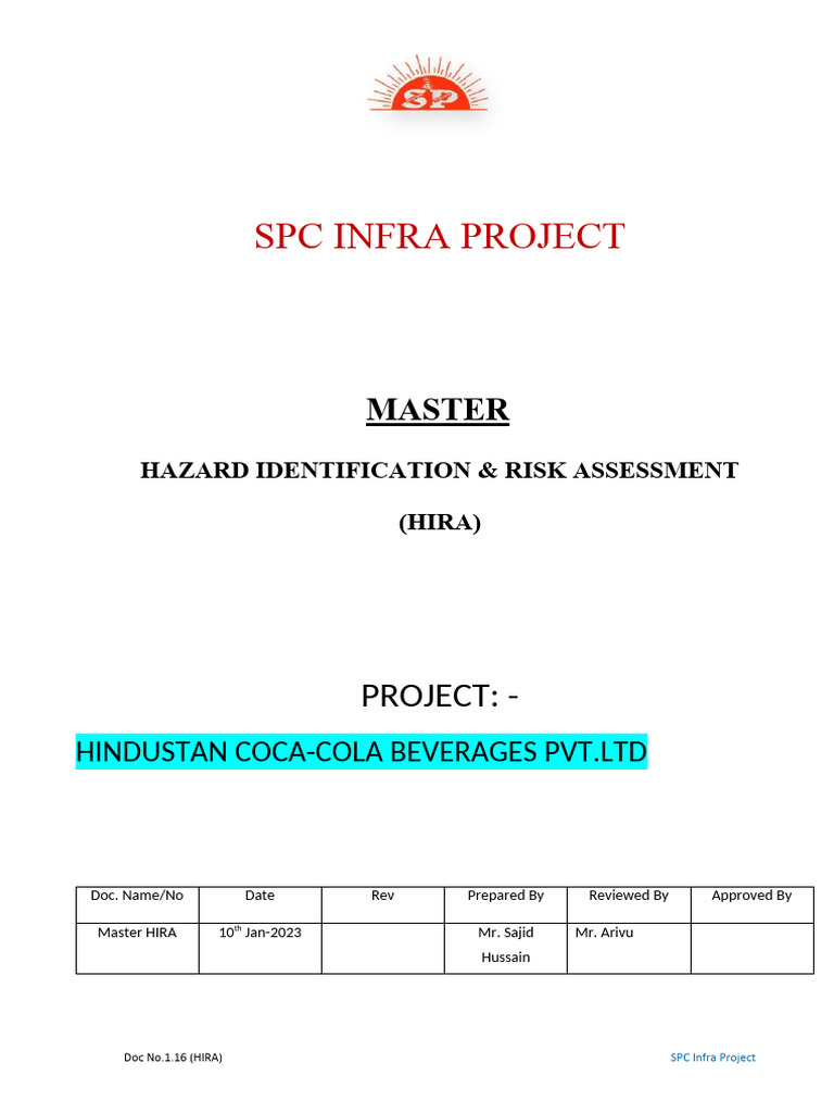 Hira Spc Infra | PDF | Risk | Risk Assessment