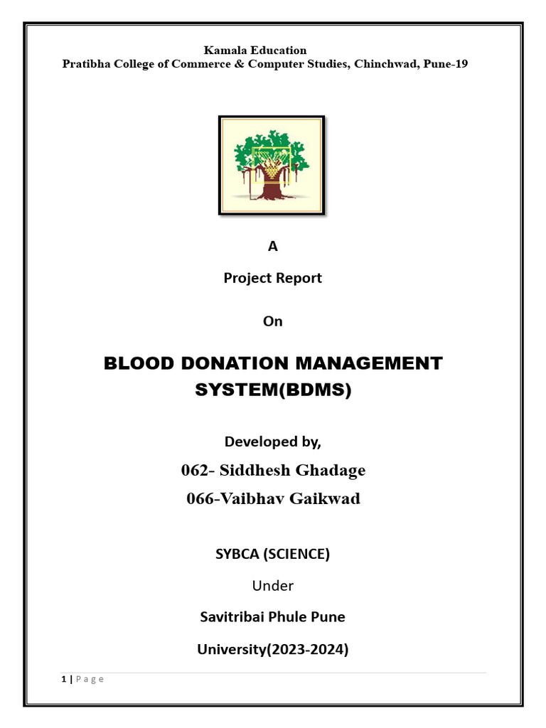 Blood Donation Management System Report | PDF | Databases | Scalability