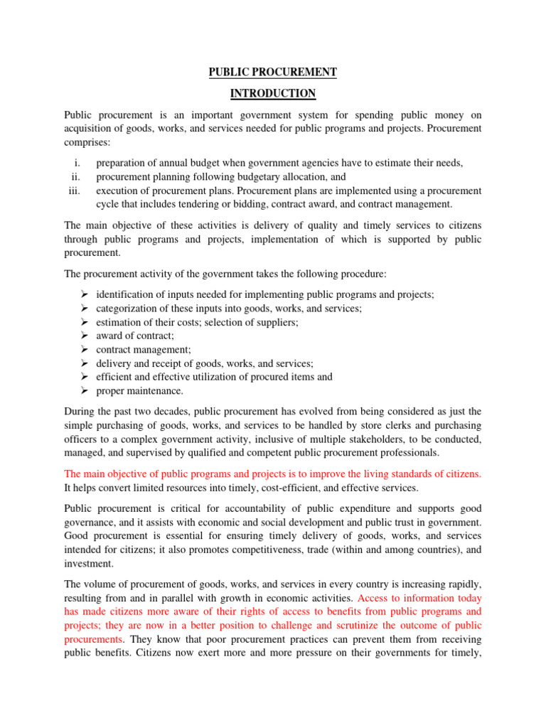 Public Procurement | PDF | Procurement | Governance