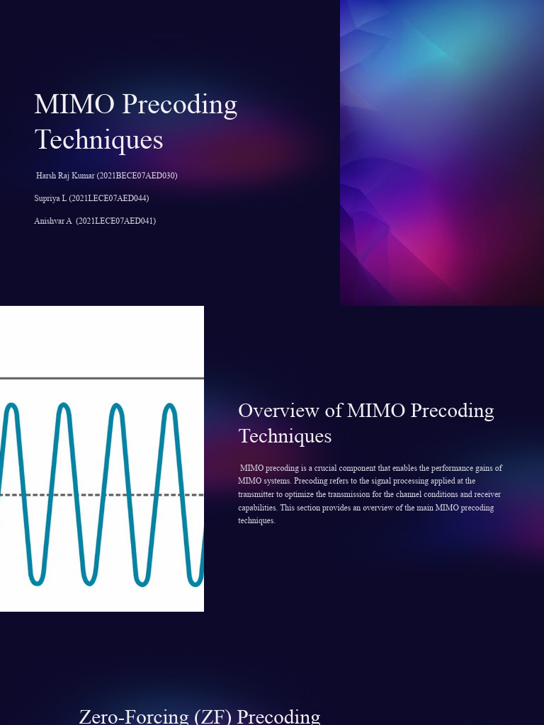 MIMO precoding ppt | PDF | Mimo | Applied Mathematics