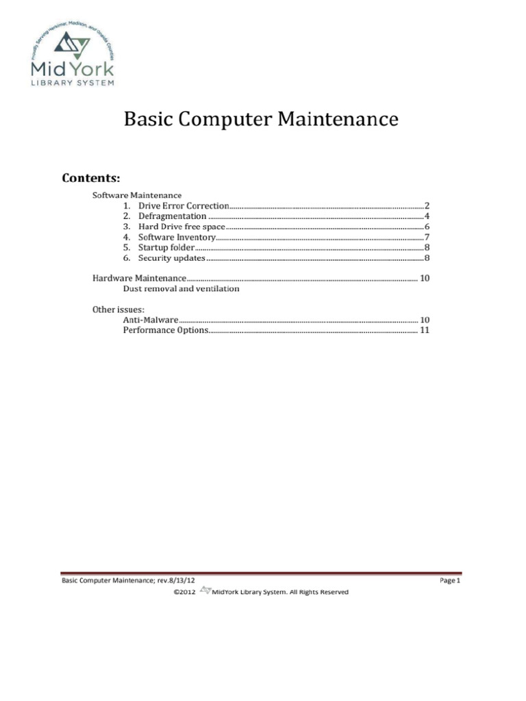 Basic Computer Maintenance II | PDF