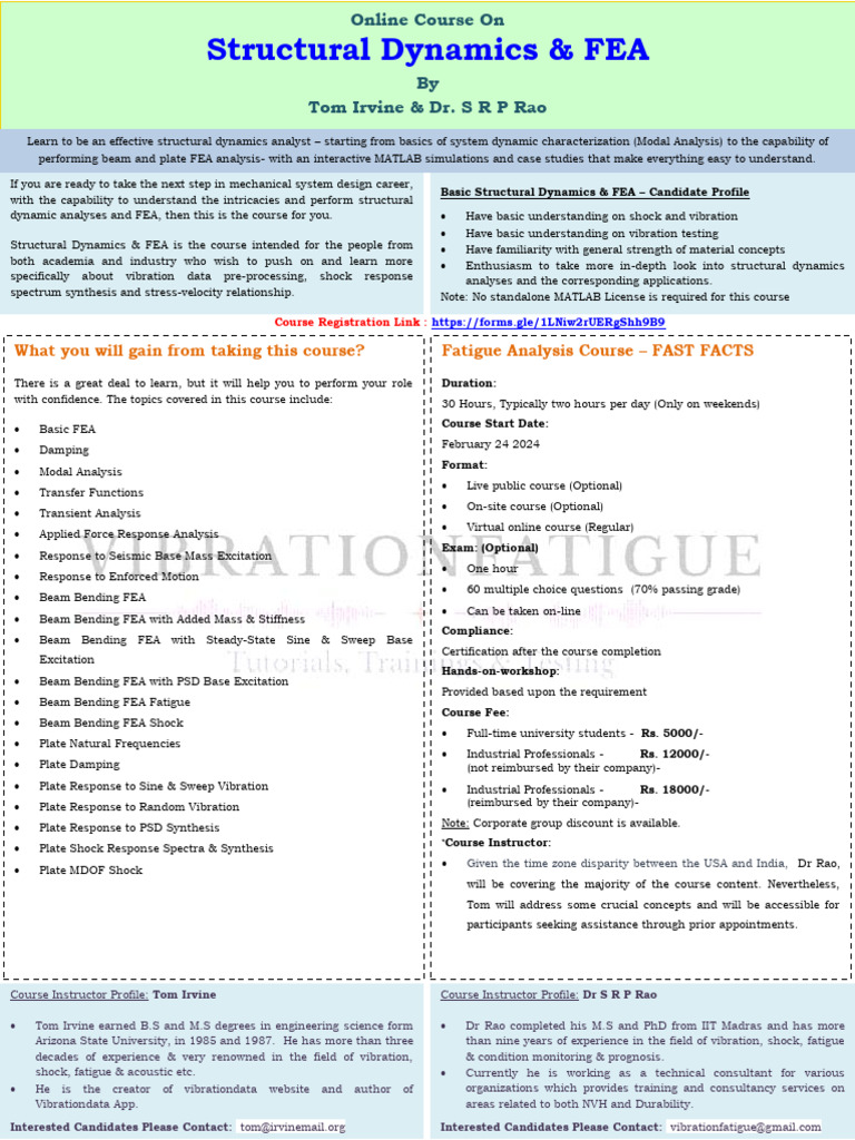 Srtuctual Dynamics Fea Brochure | PDF | Finite Element Method | Analysis