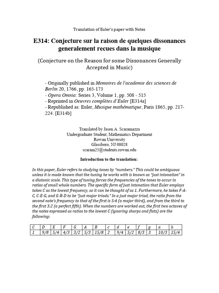 La Complejidad de La Musica-Euler | PDF | Harmony | Interval (Music)