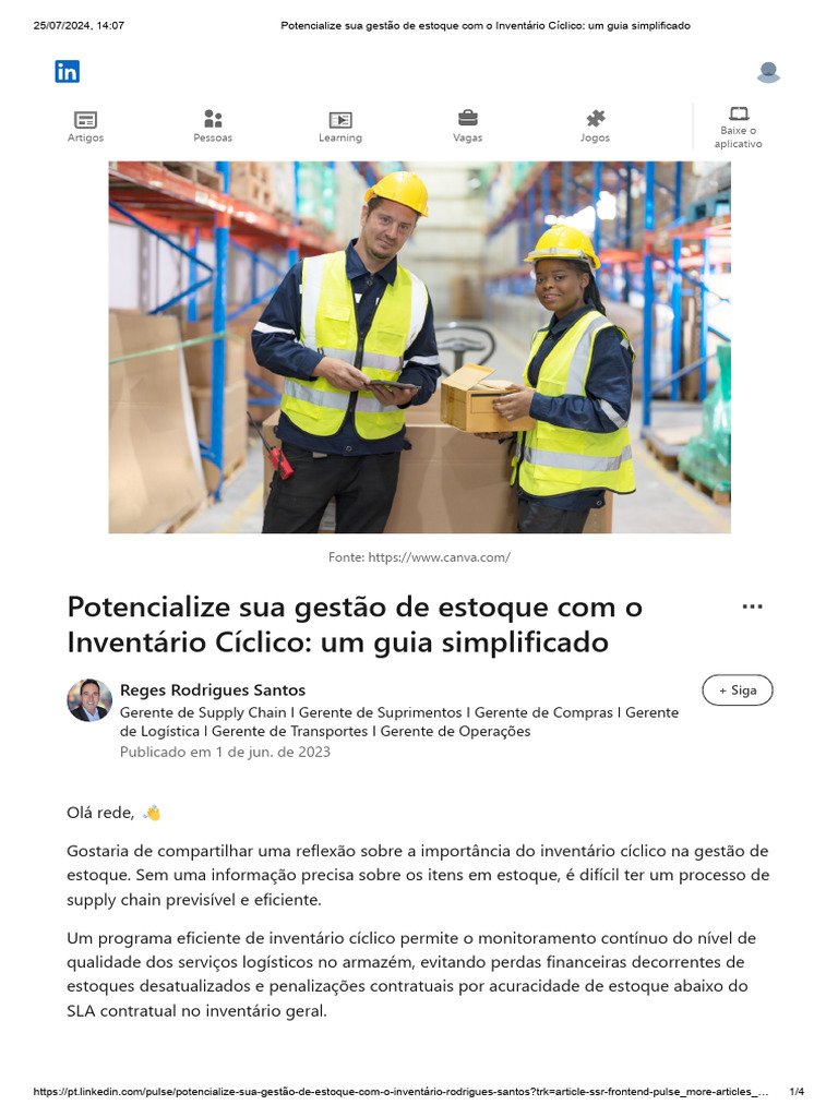 Potencialize Sua Gestão de Estoque Com o Inventário Cíclico - Um Guia Simplificado | PDF ...