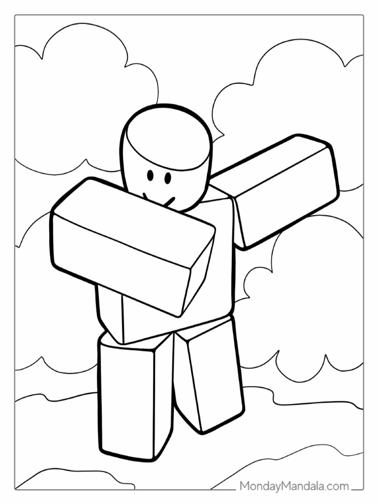 Dabbing Roblox Guy Coloring Page For Kids | PDF