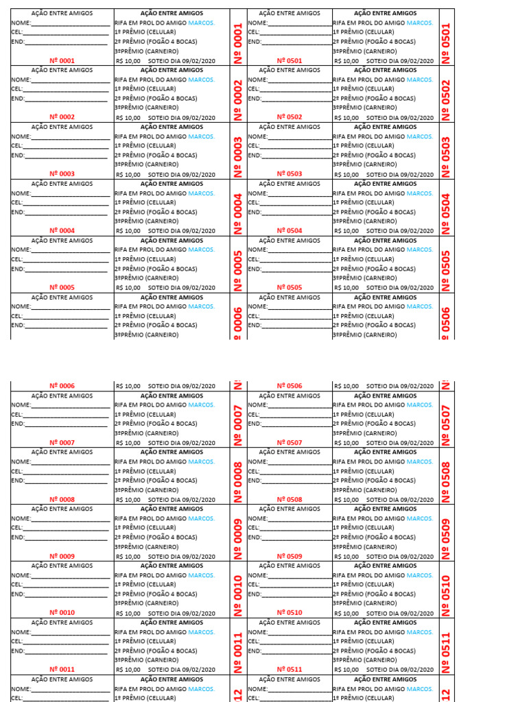 Rifa Amigos | PDF | Direito | Casa e Jardim