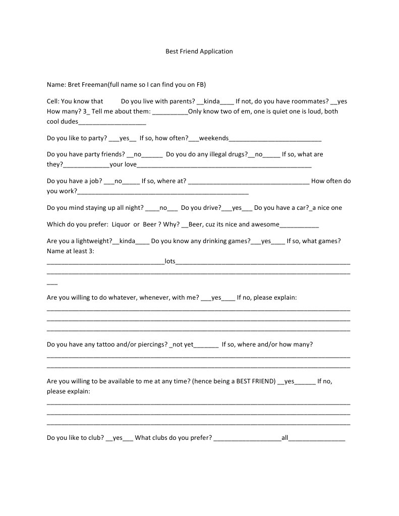 Best Friend Application | PDF