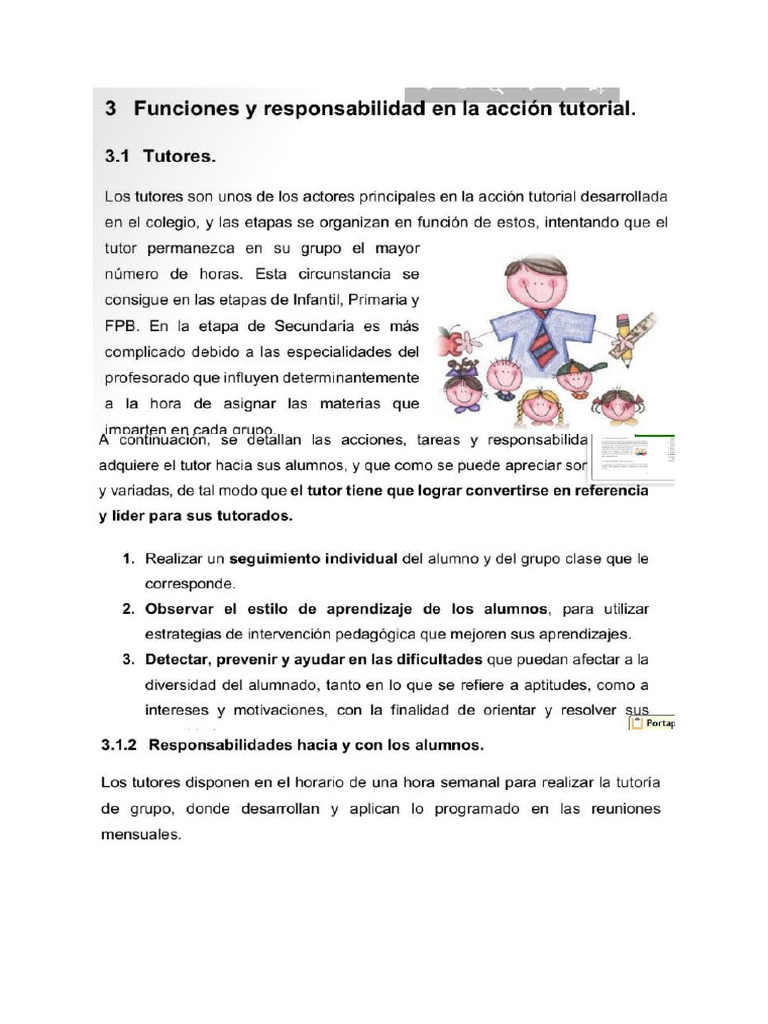 FUNCIONES Y RESPONSABILIDADES DEL TUTOR | PDF