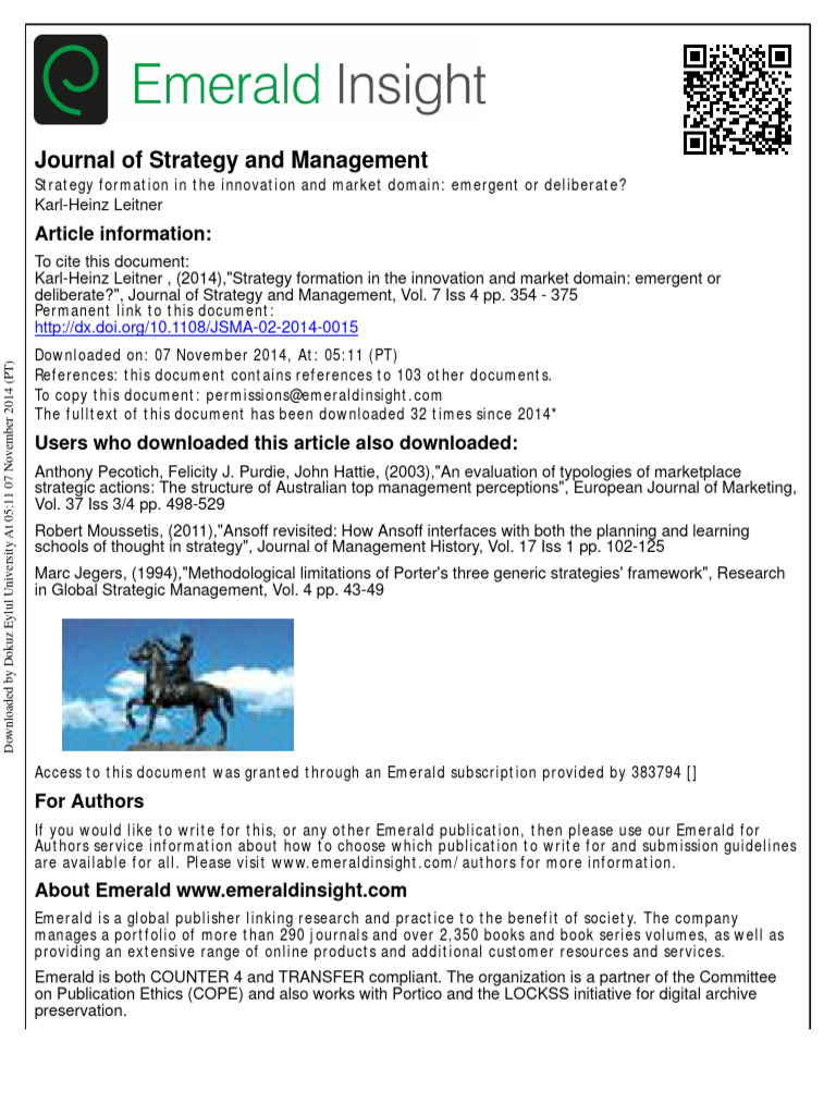 Pertemuan03 - Leitner2014 - Strategy Formation in The Innovation and ...