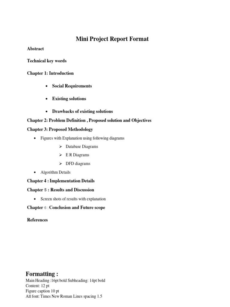Mini Project Report Format | PDF Mini Project Report Format | PDF