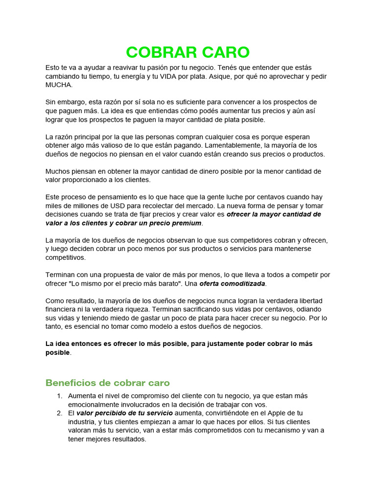 4. Cobrar caro | PDF | Precios | Business