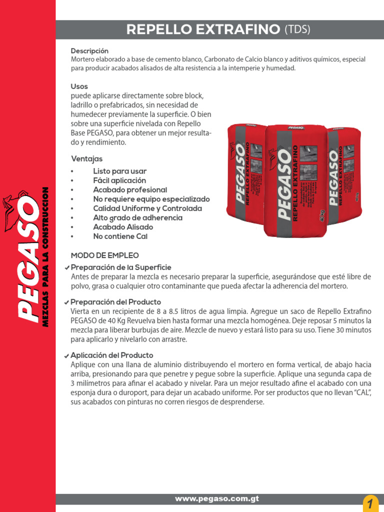 Repello Extrafino PEGASO: Aplicación y Ventajas | PDF | Lima (Material ...