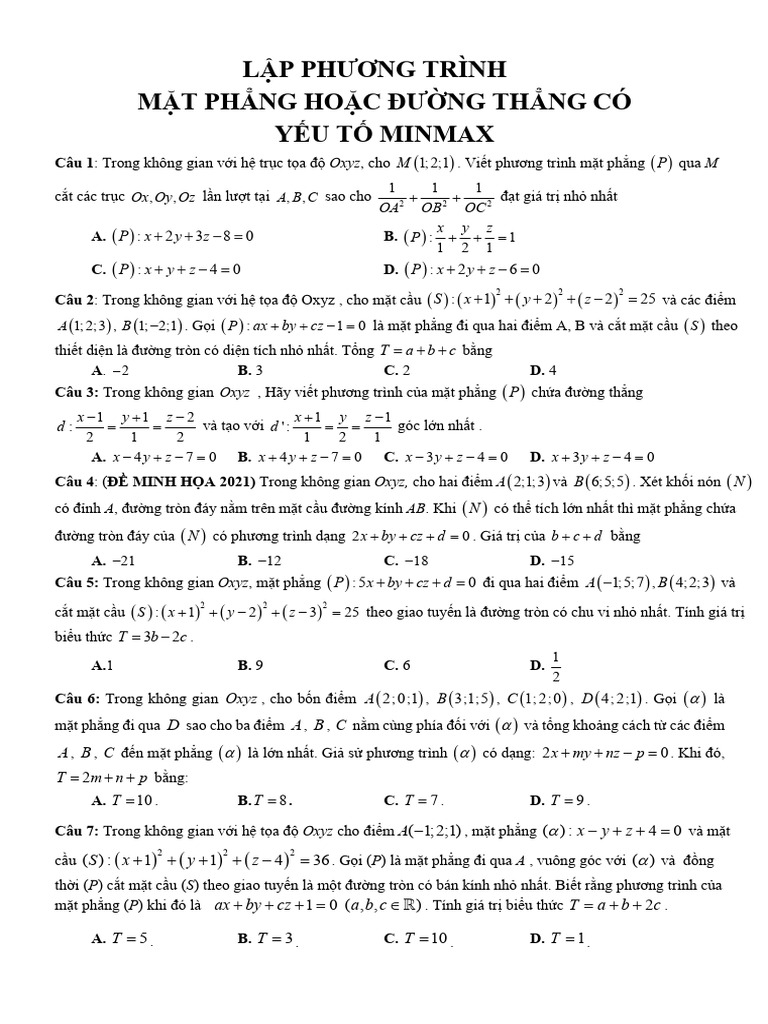 Lập phương trình minmax | PDF