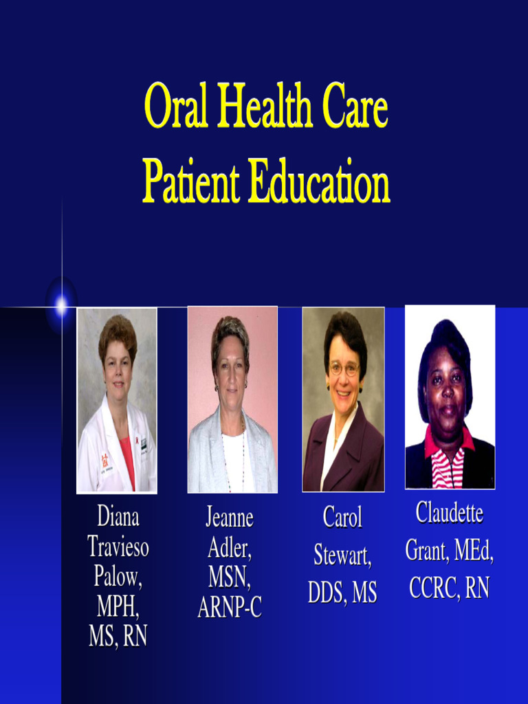 Oral Health Care Patient Education | PDF | Oral Hygiene | Dentures