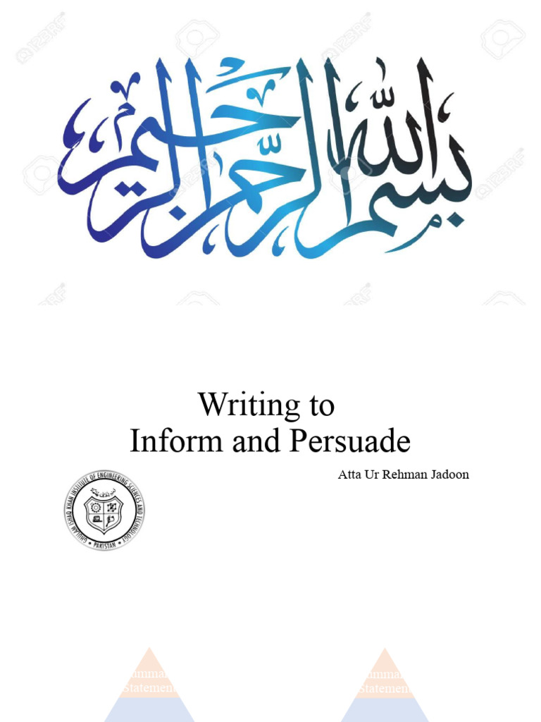 Writing to Inform and Persuade | PDF