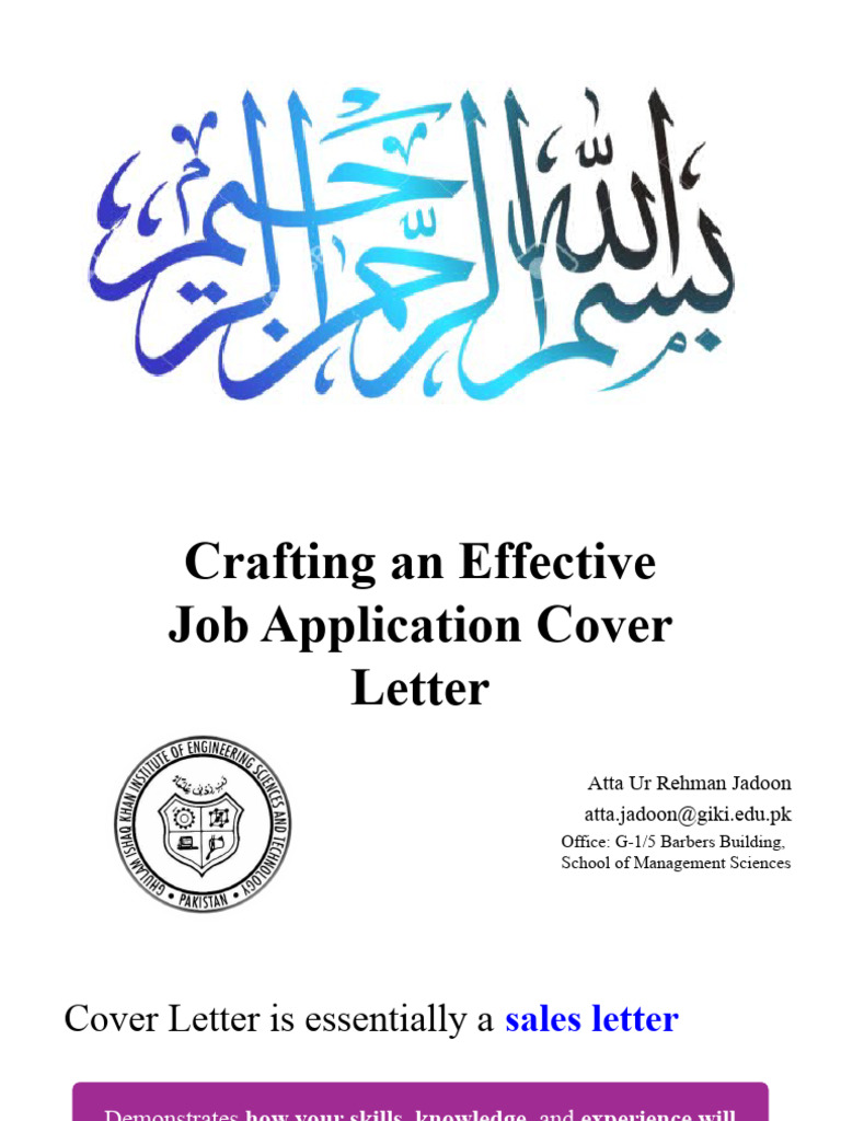Lecture-22 Writing A Cover Letter of Job Application | PDF | Résumé ...