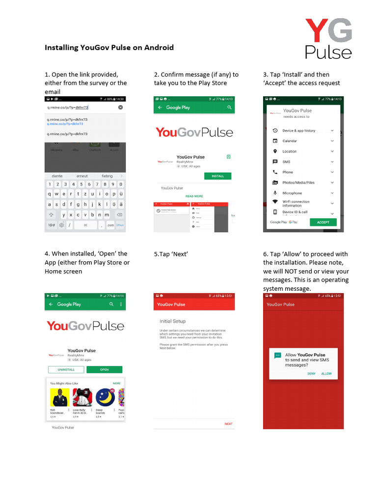 YouGovPulse Android Installation Manualv5 | PDF | Google Play | Mobile App