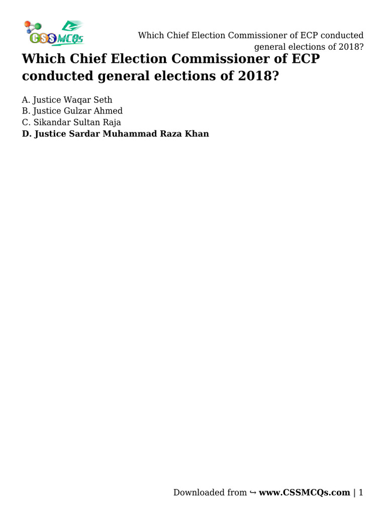 Which Chief Election Commissioner of ECP Conducted General Elections of ...