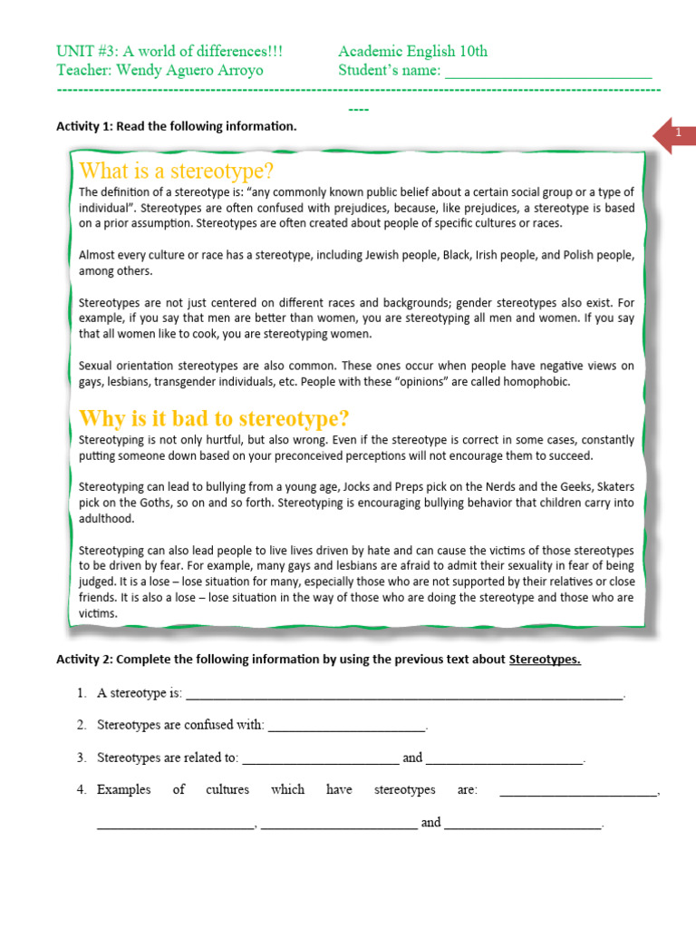 10th Print | PDF | Stereotypes | Prejudices