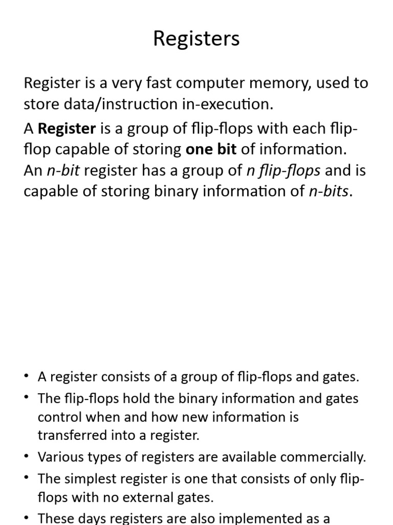Registers | PDF | Central Processing Unit | Computer Programming
