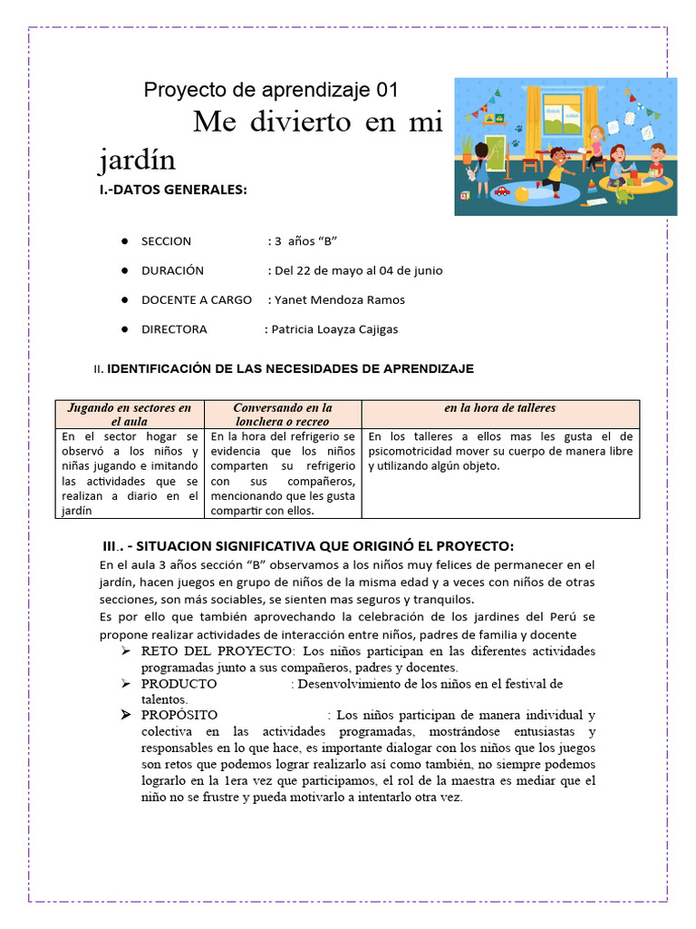 Proyecto Ed - Inicial | PDF | Evaluación | Salón de clases
