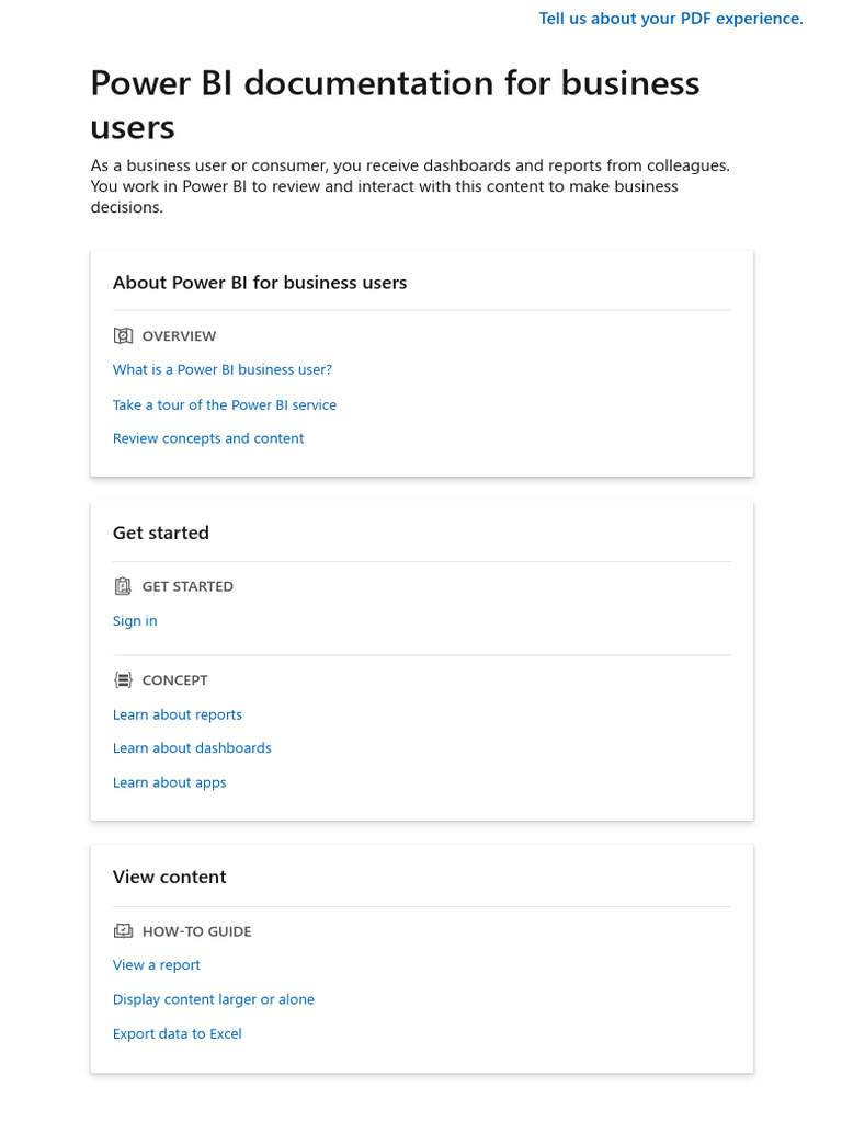 Power BI Guide for Business Users | PDF | Microsoft Excel | Mobile App