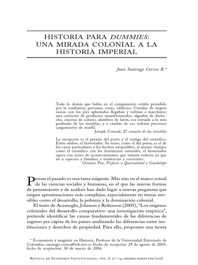 Juan Santiago Correa - Historia para Dummies. Una Historia Colonial A ...