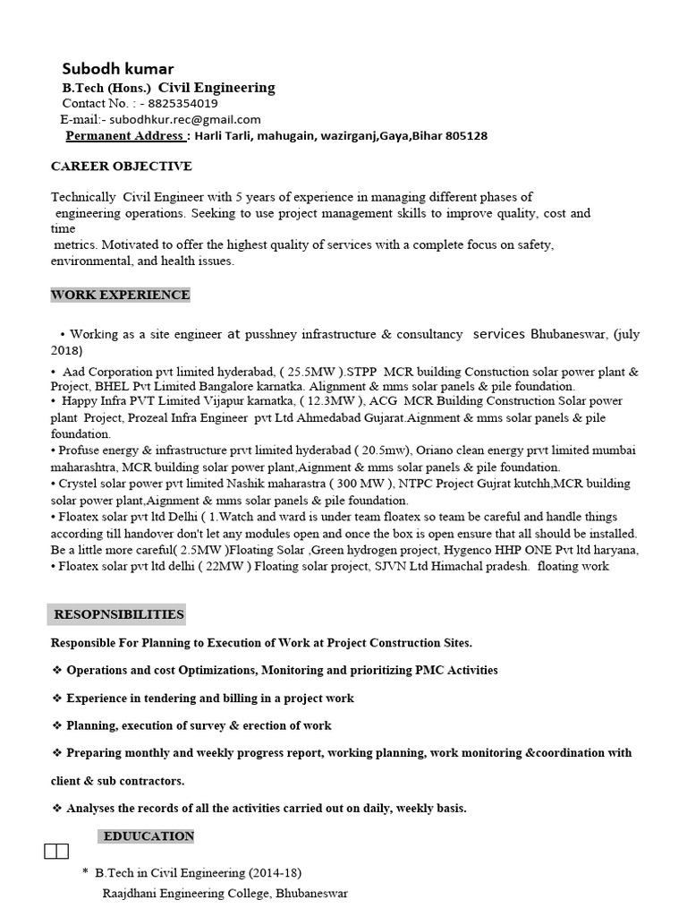 Subodh Kumar DOC 20230619 WA002.Civil | PDF Subodh Kumar DOC 20230619 WA002.Civil | PDF