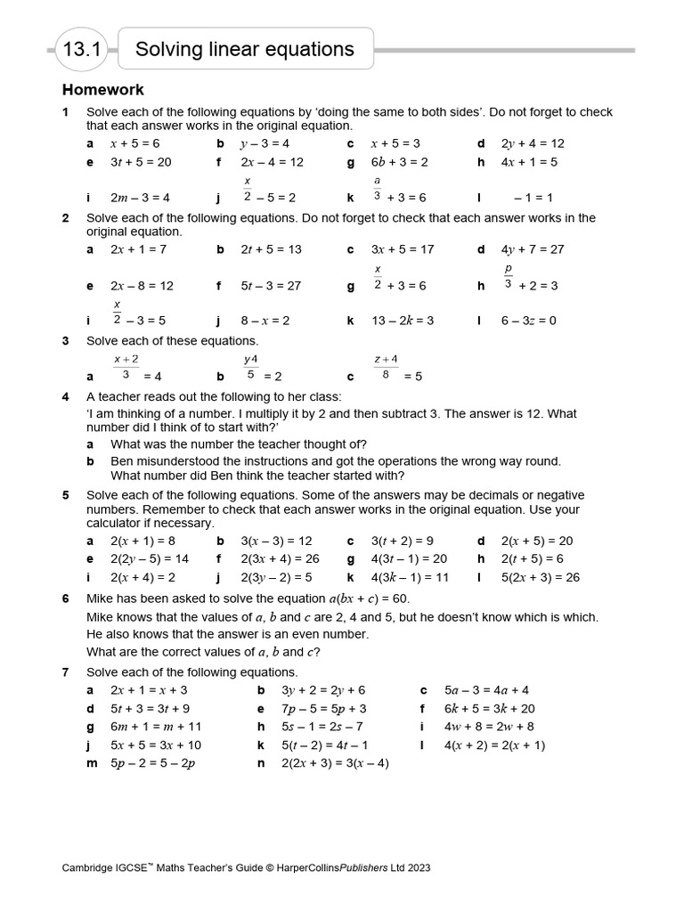Homework_13.1 | Download Free PDF | Equations | Mathematics