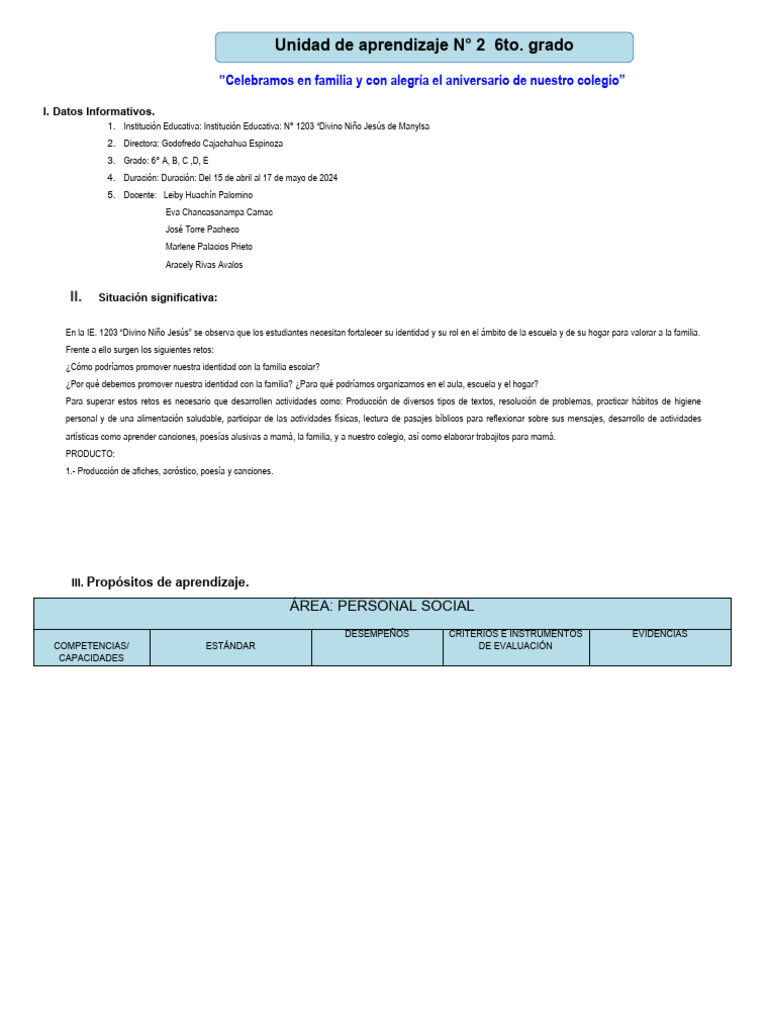Unidad 2 6to. Del 15-4 Al 17-5 2024 | PDF | Números | Hipótesis