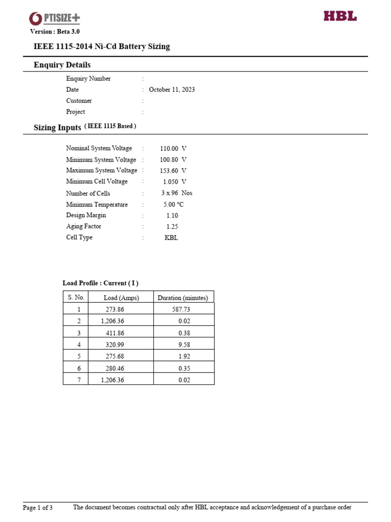 Battery Capacity Calculation 110vdc System Pdf Electrical
