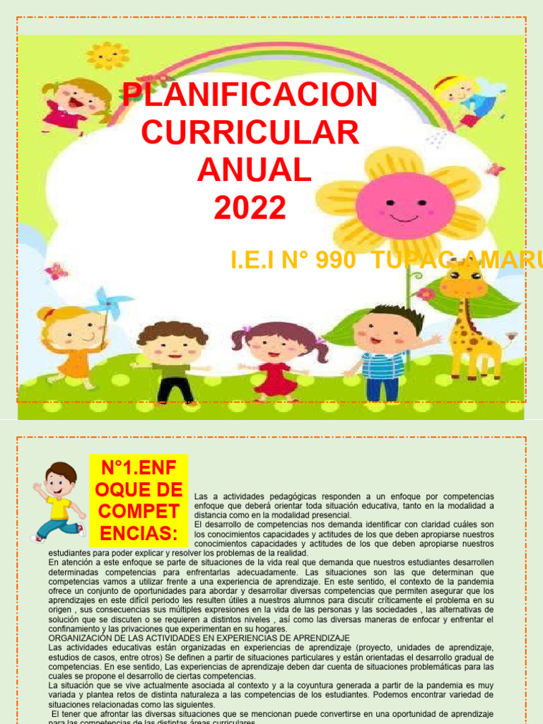 Planificación Curricular Anual | PDF | Aprendizaje | Enseñando