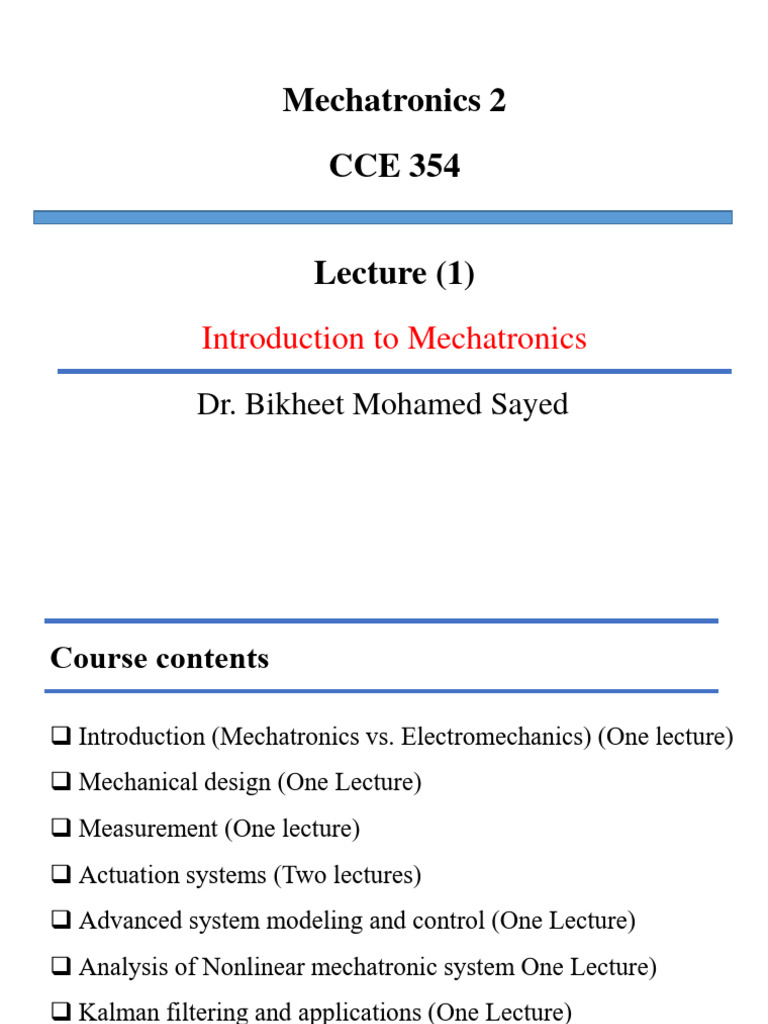 Lec1 - Introduction - CCE 354 | PDF | Sensor | Accuracy And Precision