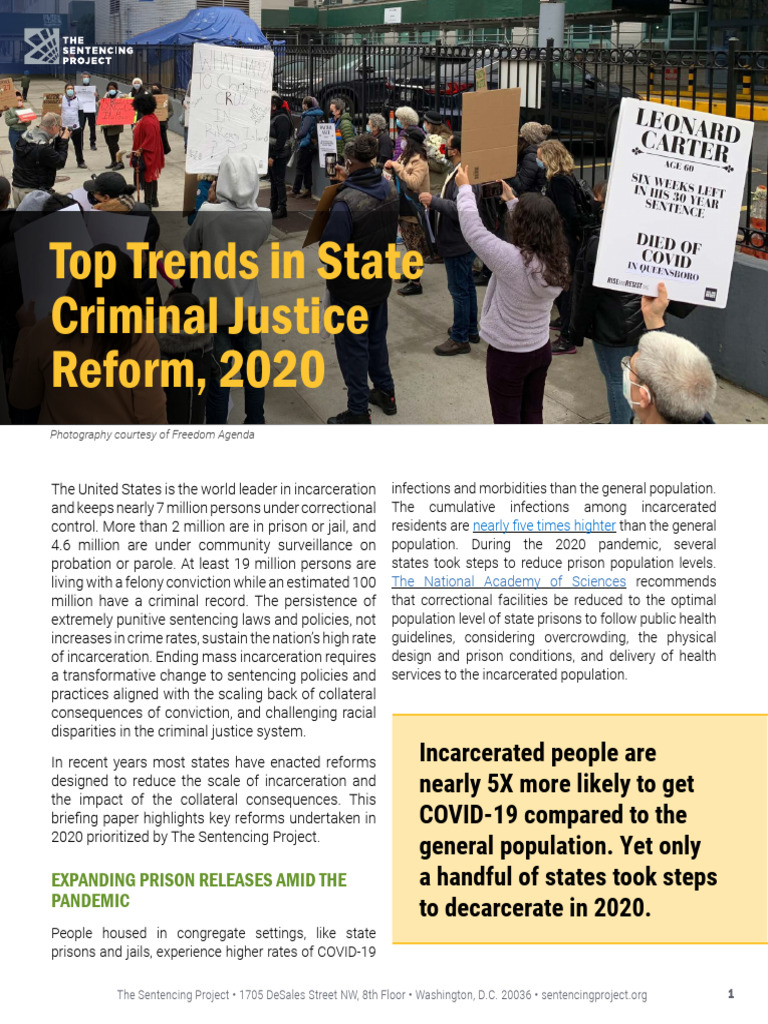 Top Trends in State Criminal Justice Reform 2020 | PDF | Incarceration ...