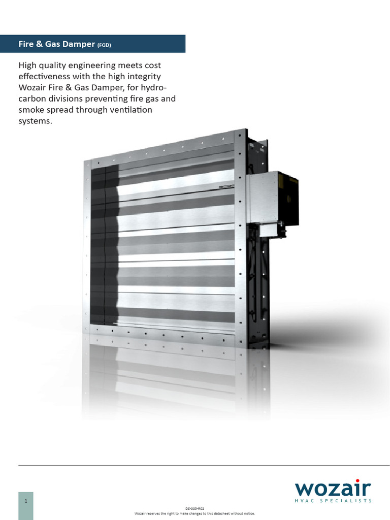 Wozair Fire & Gas Damper Overview | PDF | Stainless Steel | Steel