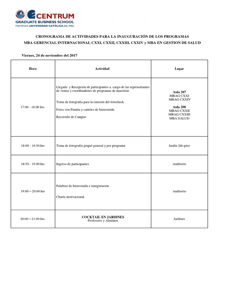Programa Inauguracion 24nov | PDF