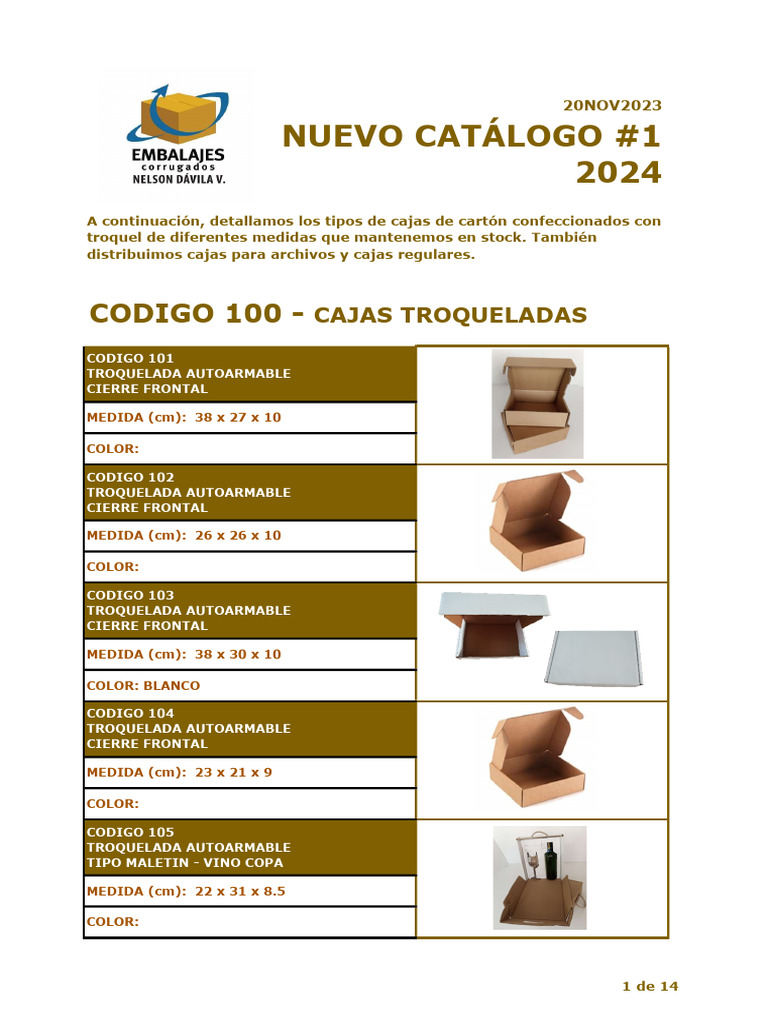 CATALOGO 1 - 2024 | PDF | Papel | Materiales de impresión