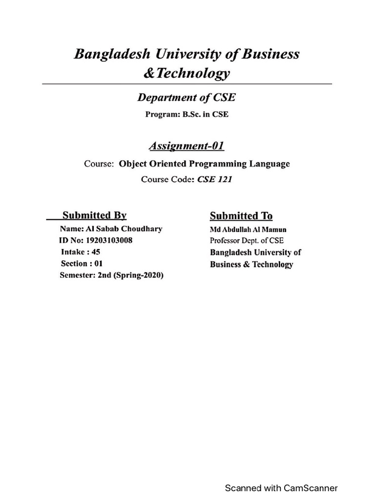 CamScanner CSE-121 | PDF