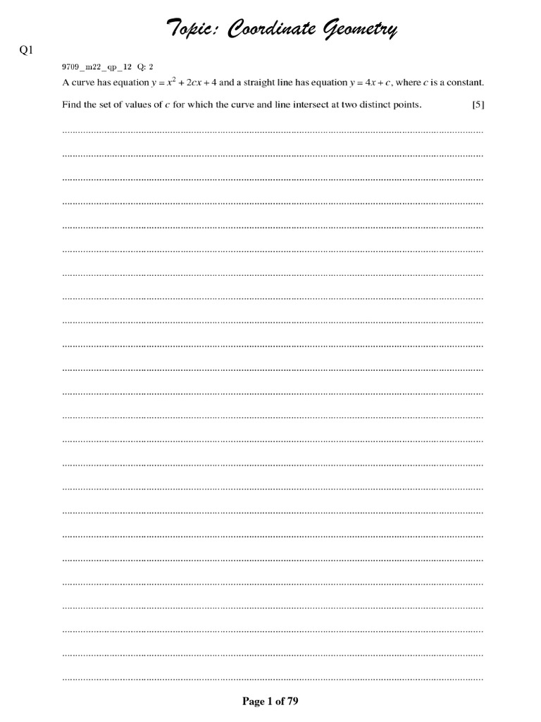 Topic 3 Coordinate Geometry p1 | PDF