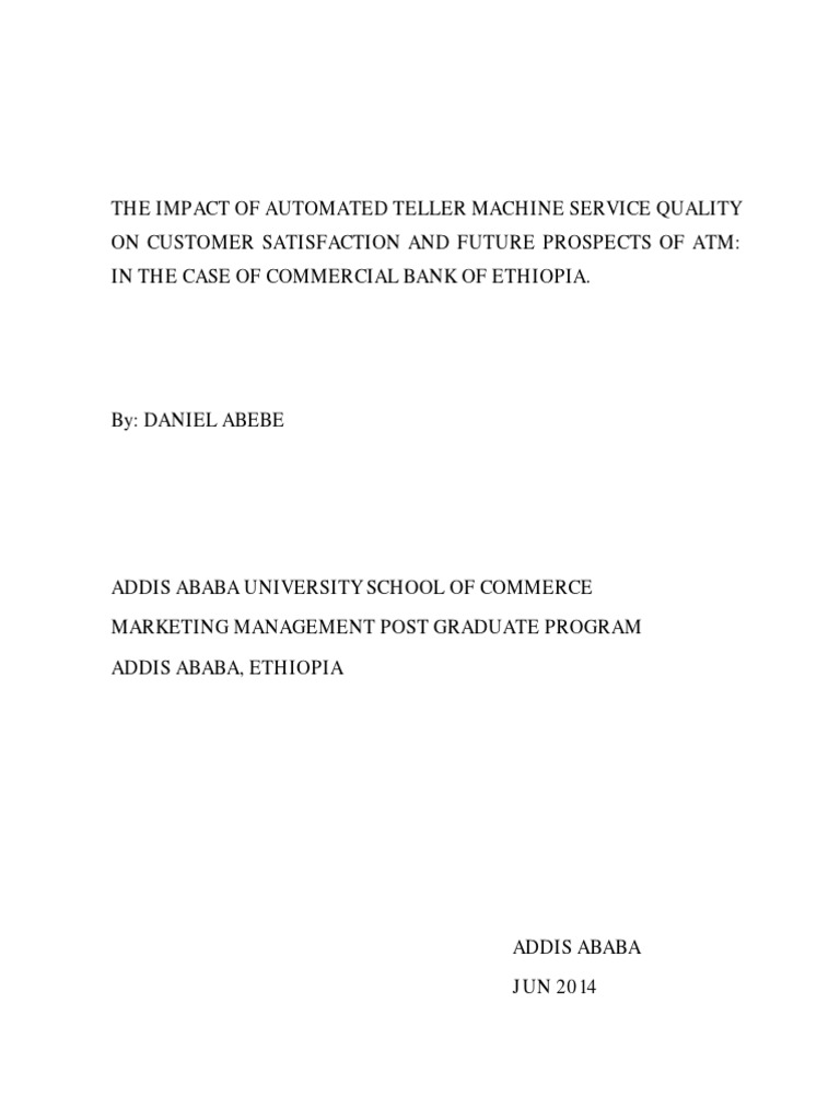 Daniel Abebe | PDF | Survey Methodology | Automated Teller Machine