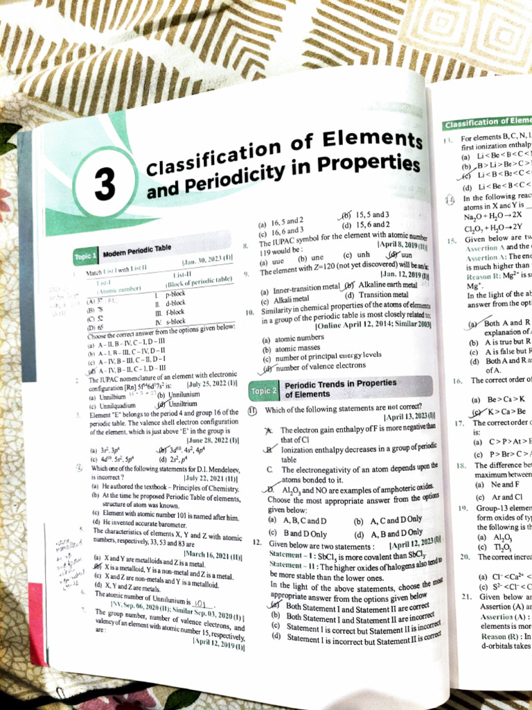 ch3_pyqs | PDF | Periodic Table | Condensed Matter Physics