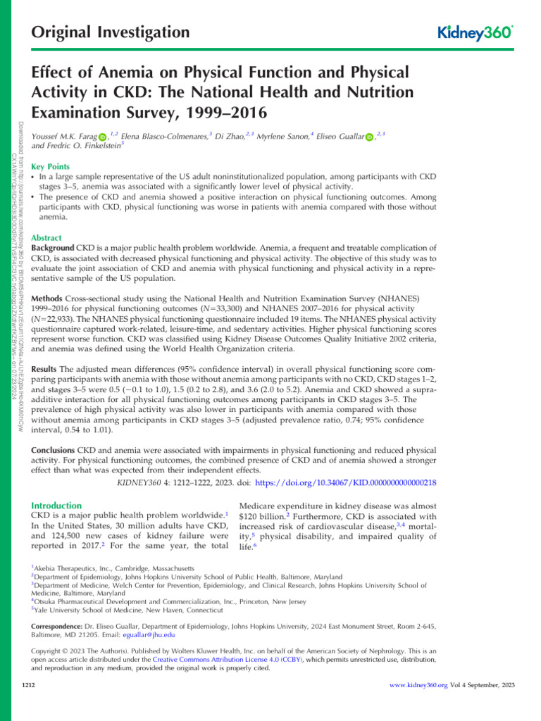 effect_of_anemia_on_physical_function_and_physical.6 | PDF | Chronic ...