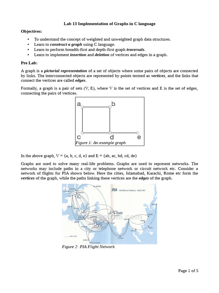 Lab 13 Implementation of Graphs | PDF | Graph Theory | Theoretical ...