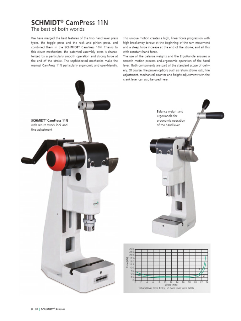 SCHMIDT Manual Cam Press | PDF | Metallurgy | Secondary Sector Of The Economy
