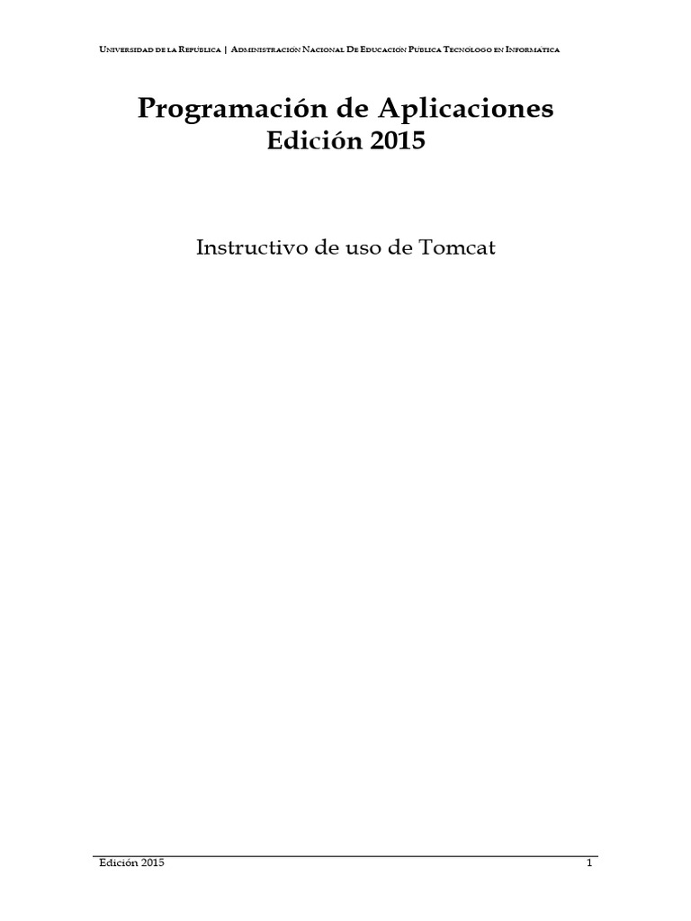 Instructivo de Uso de Tomcat | PDF | Java (lenguaje de programación) | Ingeniería de software