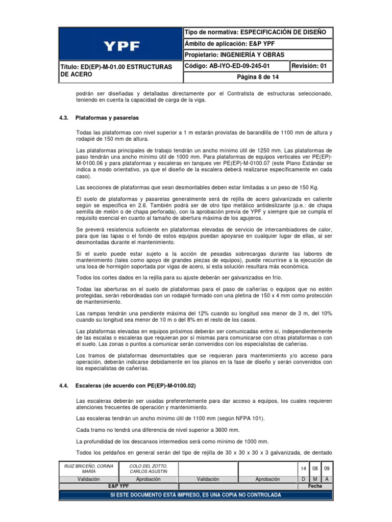 AB-IYO-ED-09-245-01 - Escaleras YPF | PDF