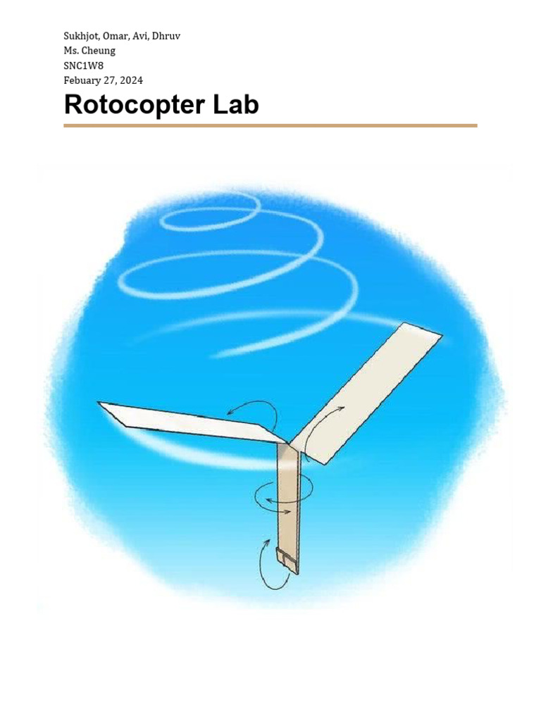 Rotocopter Lab | PDF | Mass | Lift (Force)
